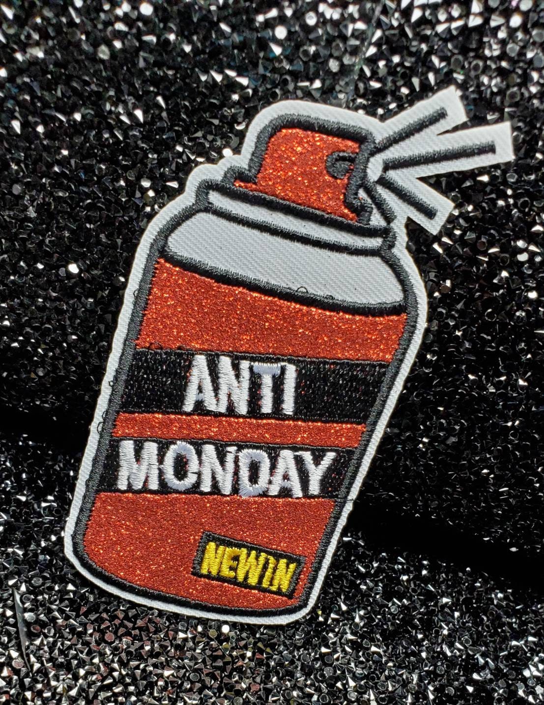Cool 2pc/set Red Metallic ANTI-MONDAY patches DIY | Etsy