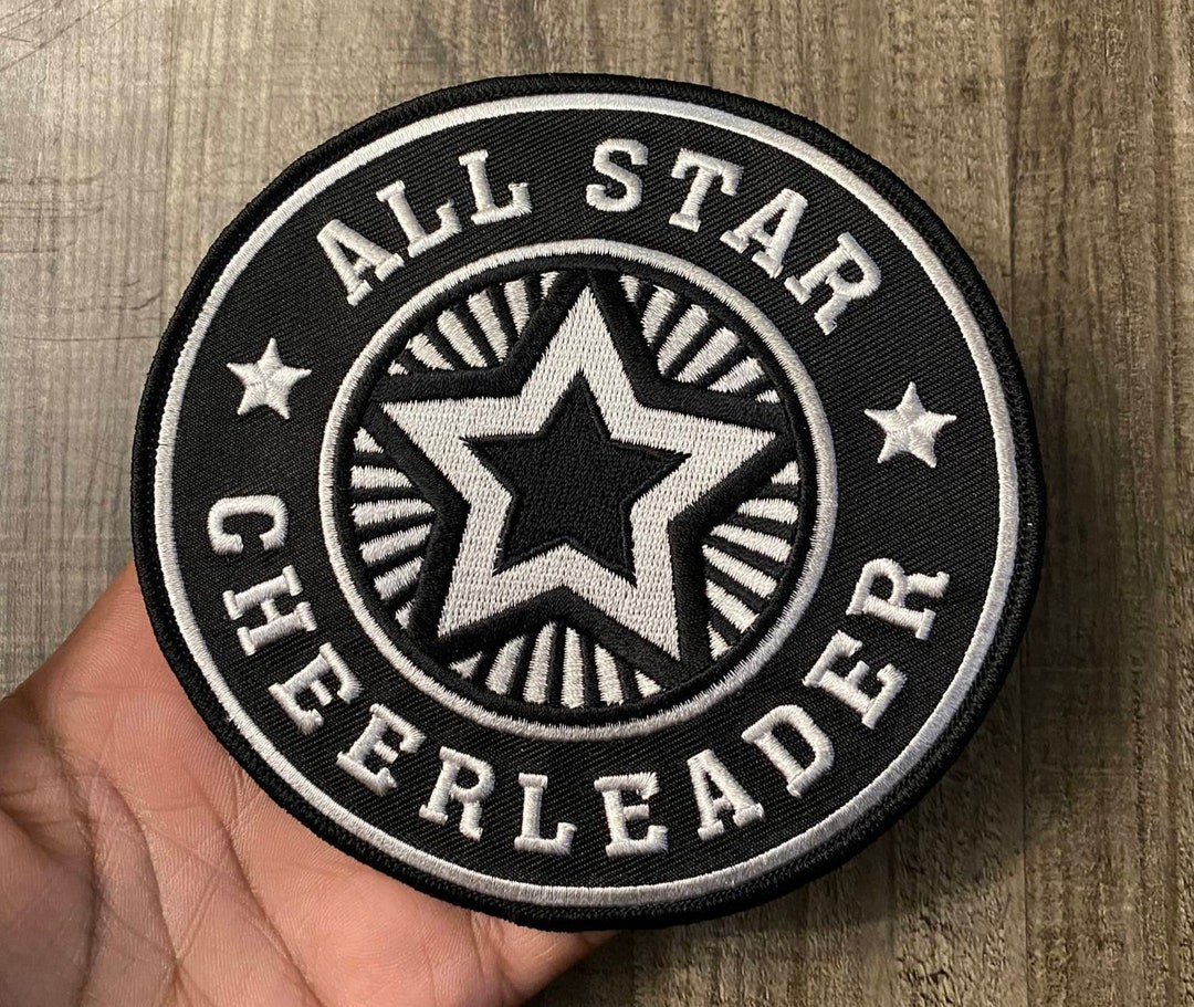 Embroidered "all-star Cheerleader" Black/white, Cheerleading Patch ...