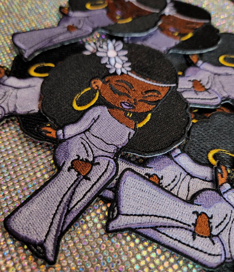 Cute Embroidered Patch 1-pc floral Cutie Purple - Etsy