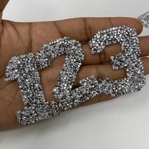 NEW, Hotfix Rhinestone Numbers, SILVER (1 Pc), NEW, Choose Your Number ...