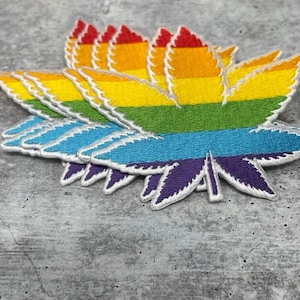 Pride Collection: 1-pc, marijuana Leaf Colorful Weed Patch, 4 ...