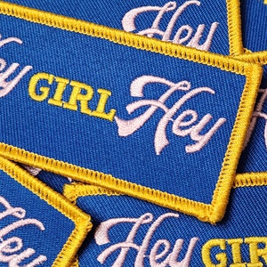 New "hey Girl Hey," (YELLOW Border) Adorable BFF Badge,small Patch ...