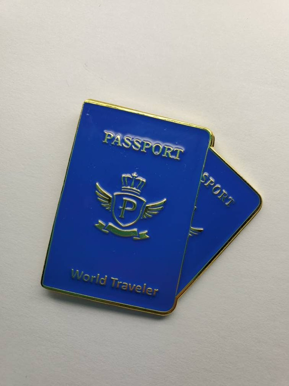 World Traveler "blue & Gold" Passport Enamel Pin, Cute Lapel Pin ...