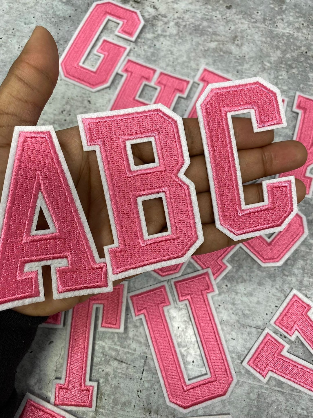 New, "pink" 3" Embroidered Letter W/ White Felt, Varsity Letter Patch ...