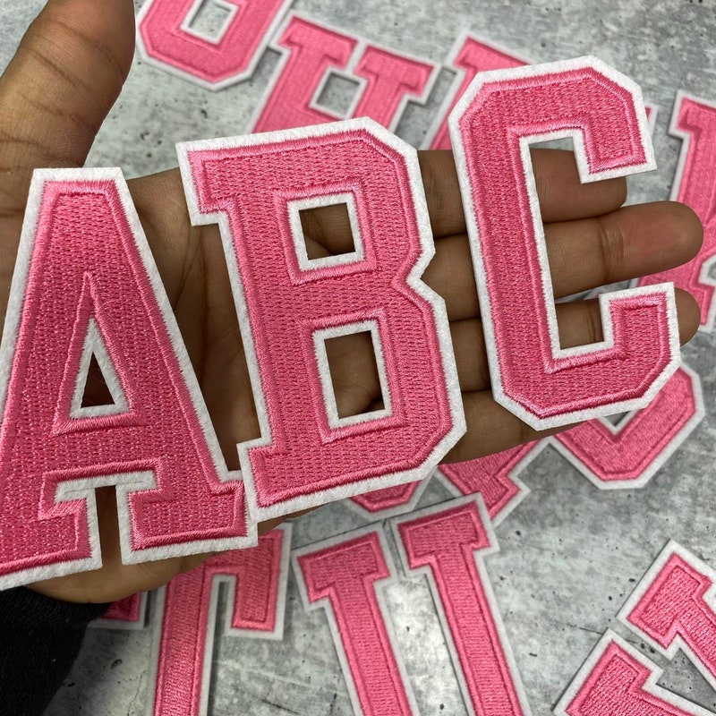Pink Iron on Patches Letters - Etsy