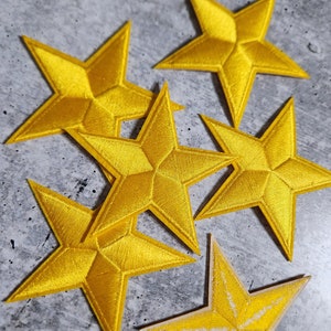 2pc/vibrant "yellow" Star Applique Set, Star Patch, 3" Inch, Cool ...