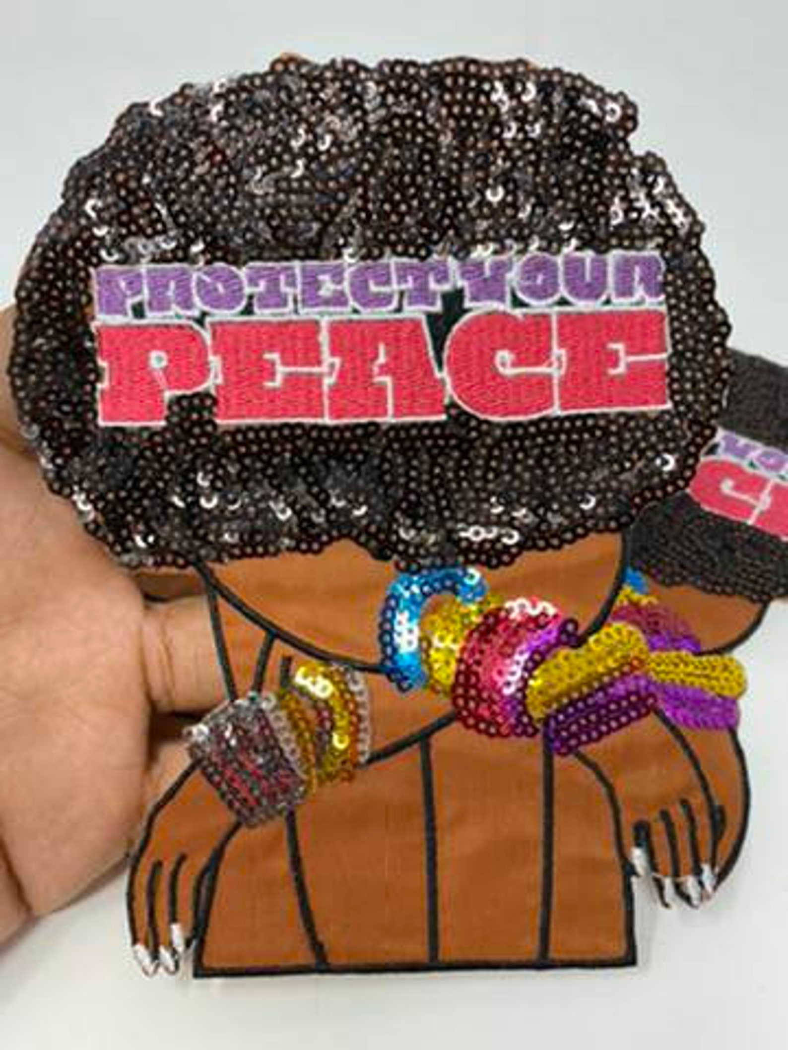 New, "protect Your Peace" Sequins, Embroidery, & Satin, 6" Patch, Iron ...