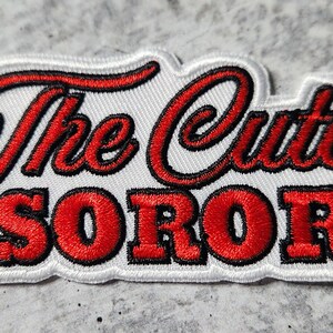 Patch Party Club, "the Cute Soror" (RED & WHITE) (1-pc) 4" Iron-on Embroidered Patch, Trucker ...