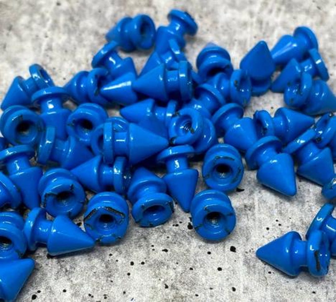 Patch Party Club, "blue" CONE Spikes, 12mm, 100-pcs, W/screws, Metallic ...