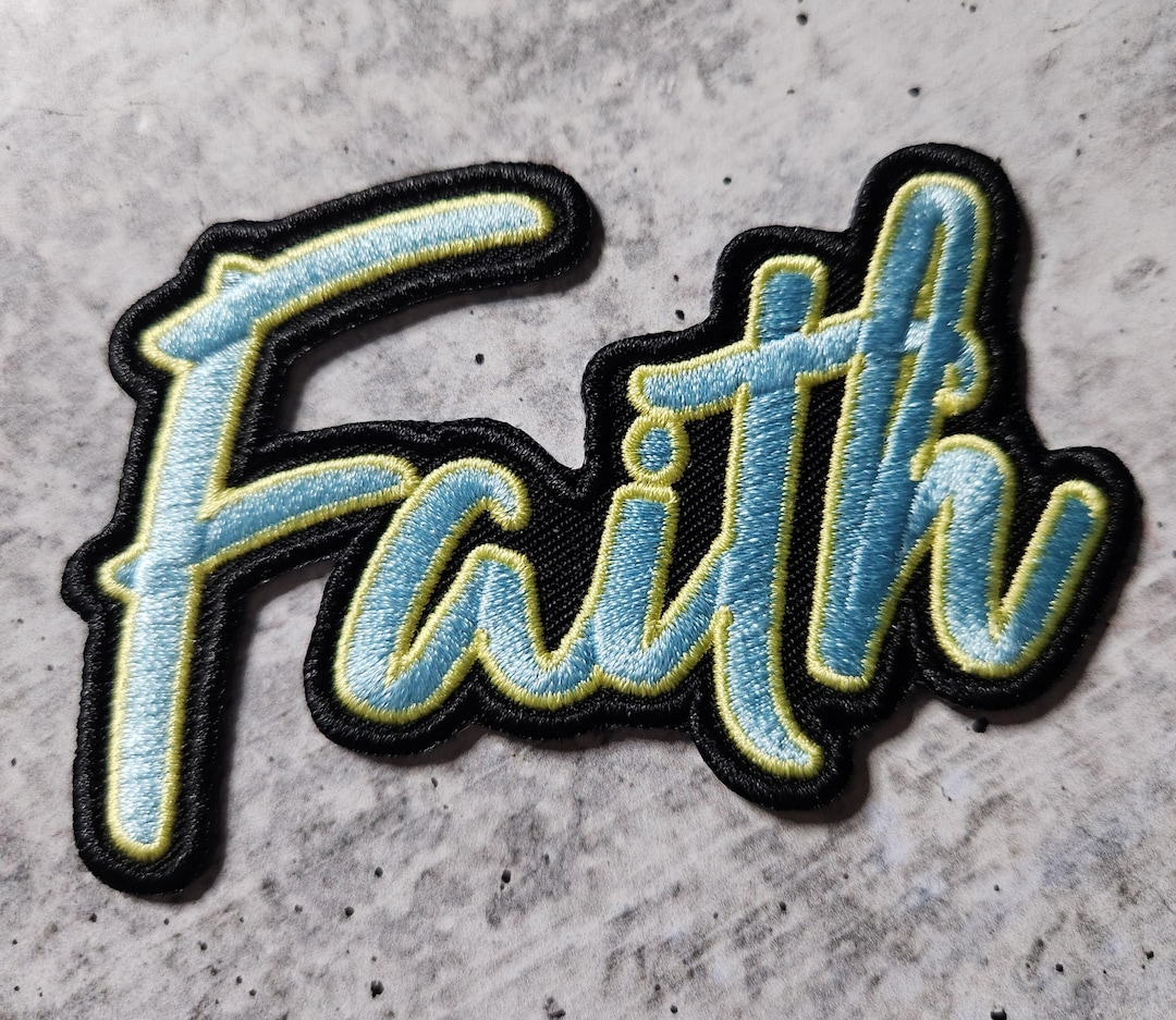 Patch Party Club, "faith" Script Inspirational Patch, Size 4", Patches ...