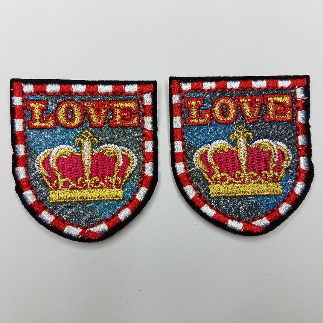 Heraldic, 2-pc Set, "love" Metallic Royalty Crest, Small Emblems, DIY ...