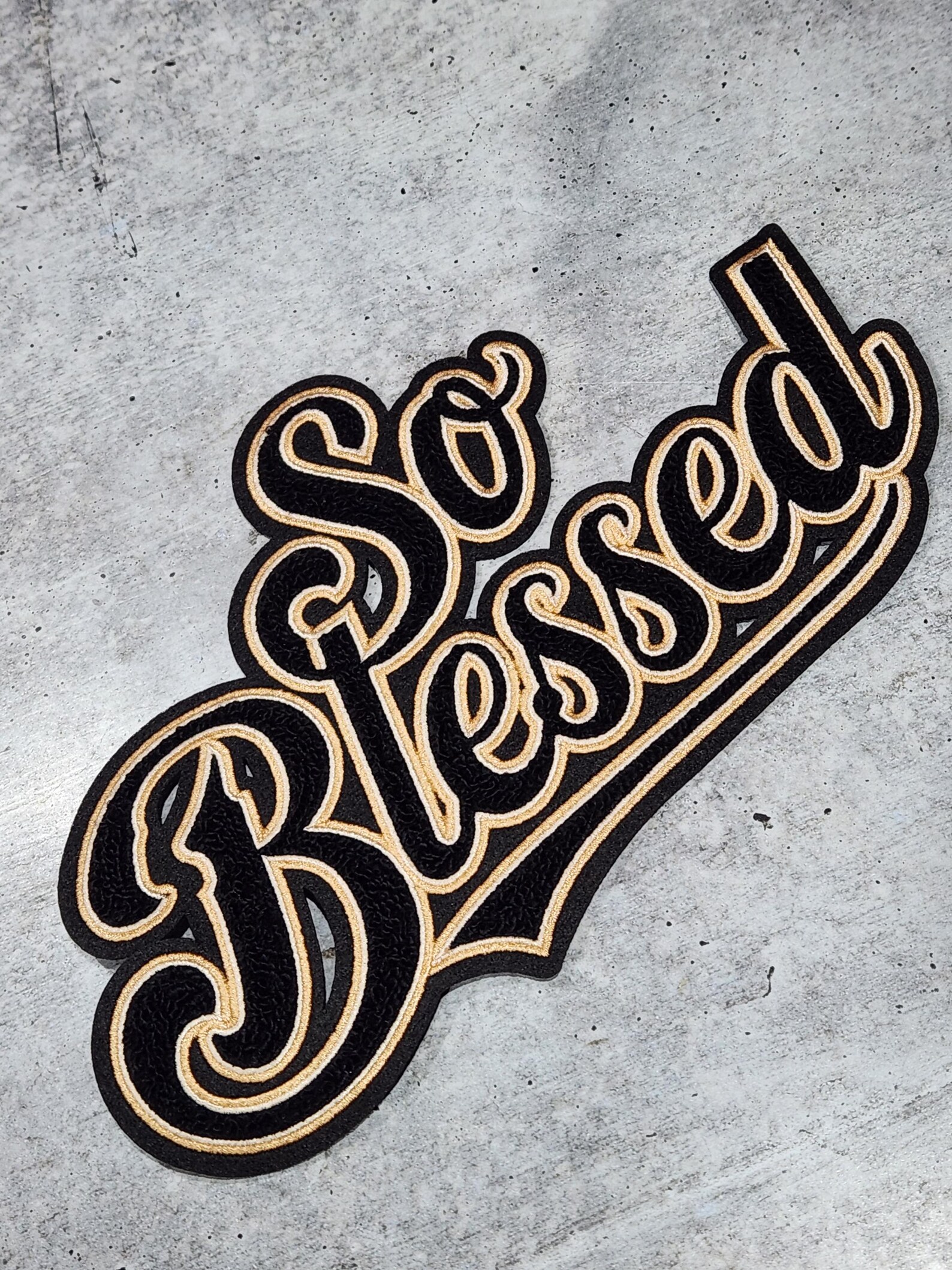 Patch Party Club, "so Blessed" Chenille Patch – 10"x6.5" Sew-on or Glue ...