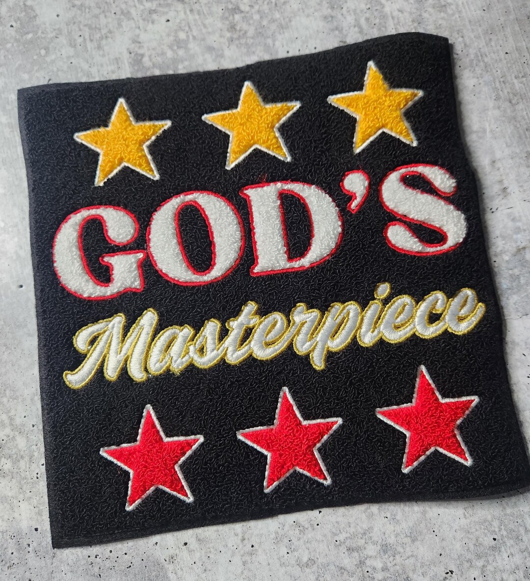Patch Party Club, (1-pc), Large "god's Masterpiece" Chenille Patch ...