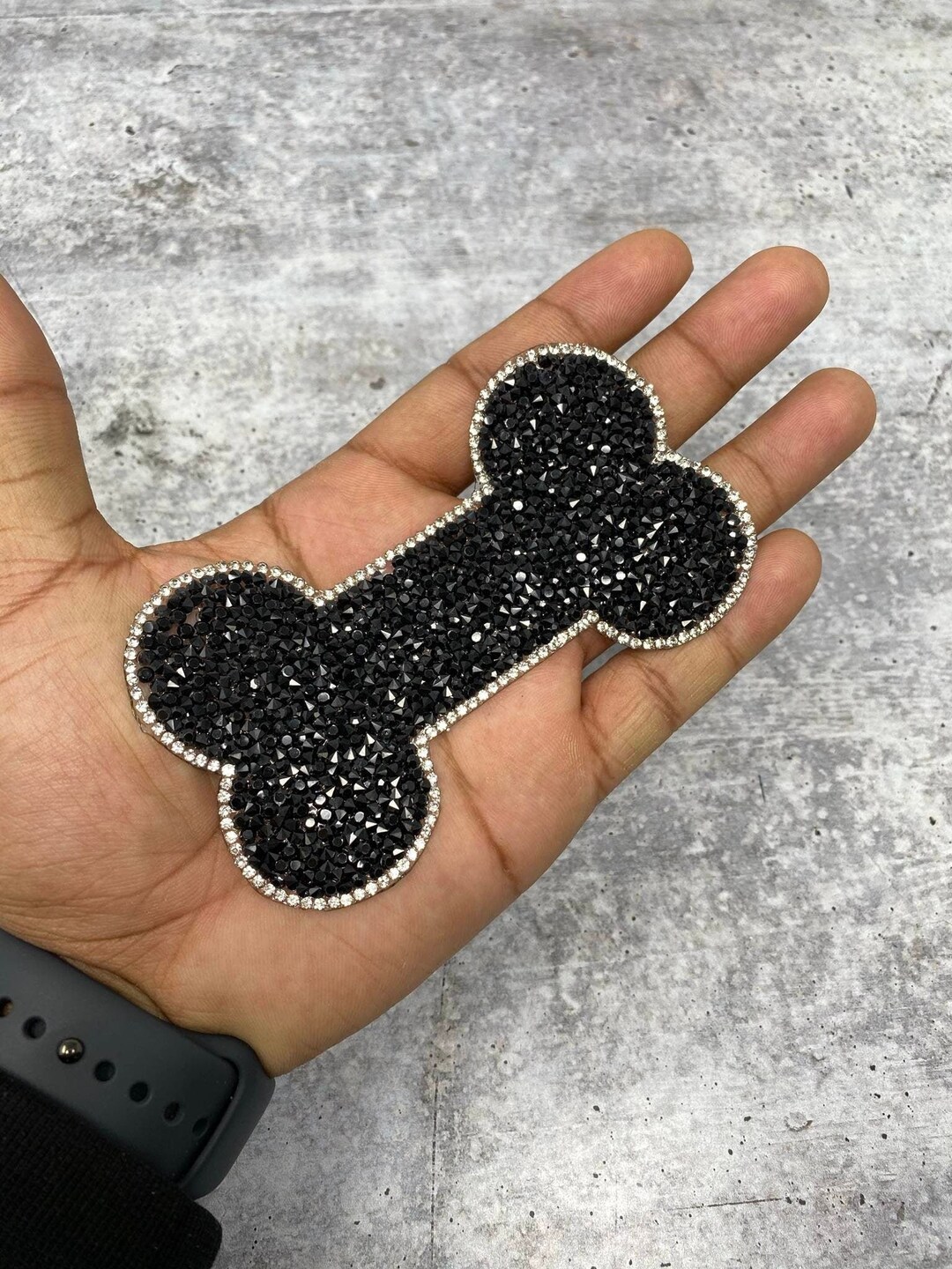 Patched up Pup: "blinged Out Doggie Bone" Iron-on Rhinestone Patch for ...