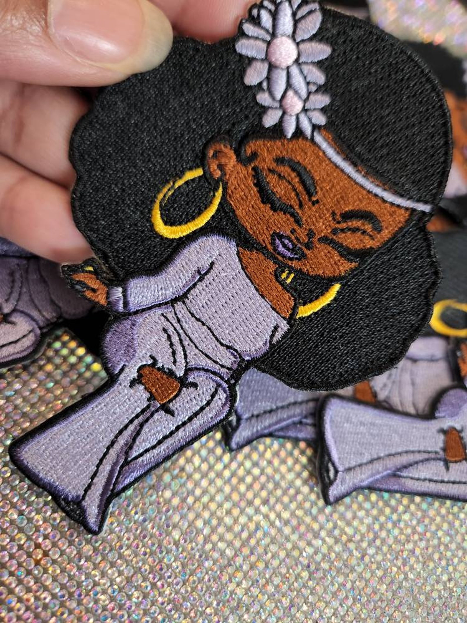 Cute Embroidered Patch 1-pc floral Cutie Purple - Etsy