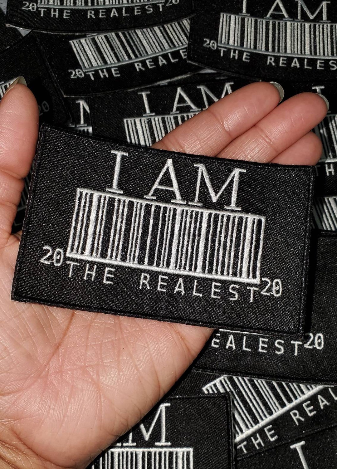New Arrival, "i Am the Realest 20|20" Patch With Barcode, Iron-on ...
