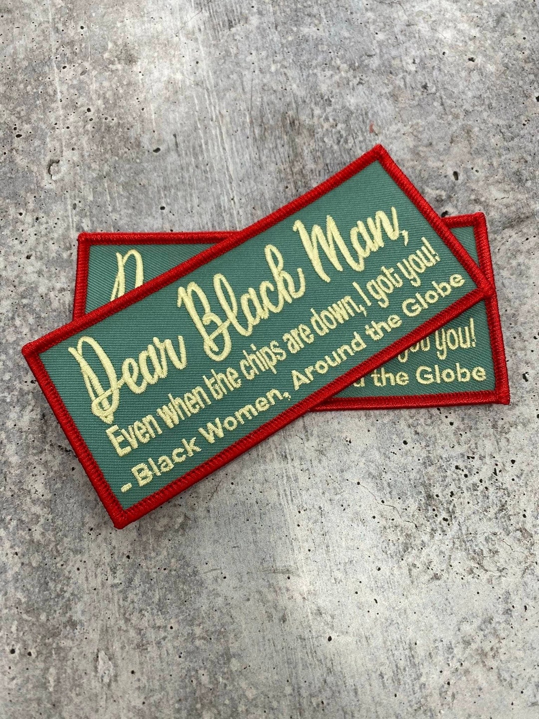 Exclusive, "dear Black Man" Iron-on Embroidered Patch, Statement Patch ...