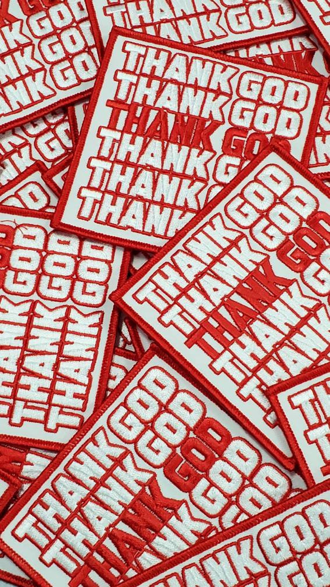 New Size, Thank God, Thank God, Thank God, Motivational Quote Patch, 3. ...