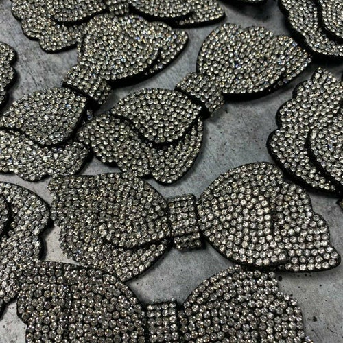 2 Pcs Blinged Bow-tie Tufted Patch With Felt Back - Etsy