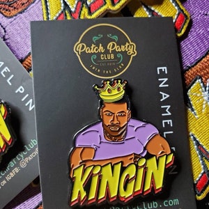 Cool Enamel Pin for Men, "kingin" Exclusive Lapel Pin, Black King Pin ...