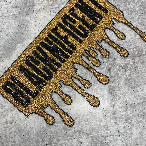 NEW bossy Rhinestone GOLD Patch With Adhesive - Etsy