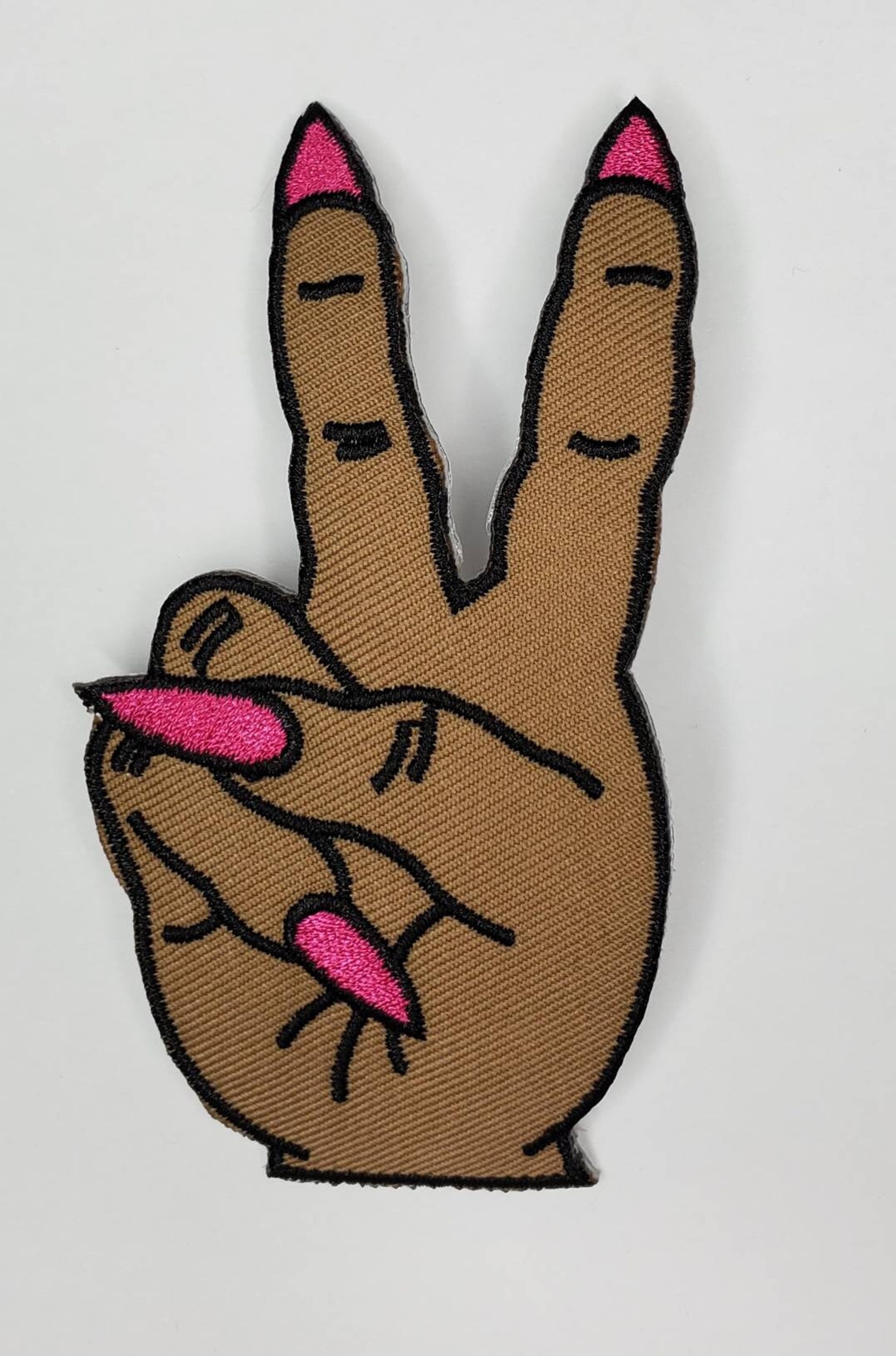 Hot Pink Stiletto Nail 1pc Hand Sign peace Out - Etsy