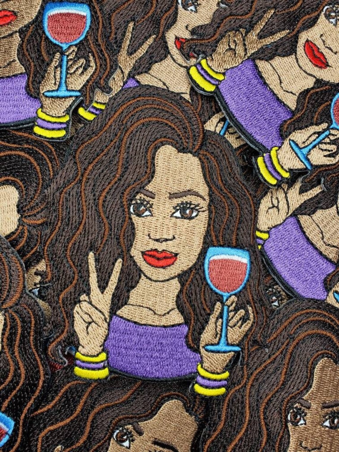 Cute Girl Patch but First Wine Iron-on or Sew-on - Etsy