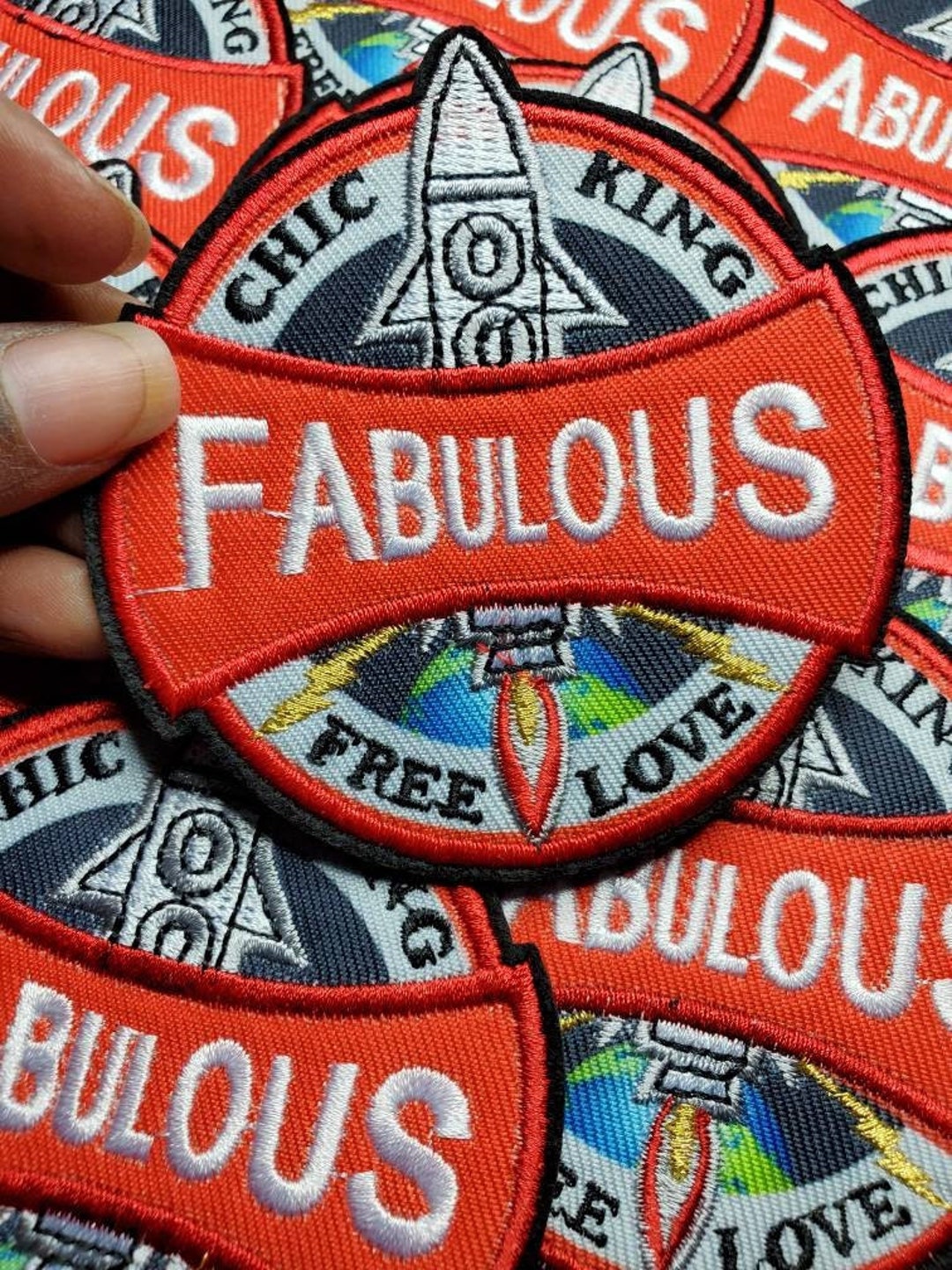 New Arrival, "fabulous" Colorful and Fun, Free Love, Rocket Ship Patch ...