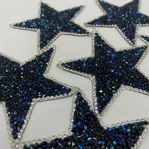 Exclusive Black & Blue Rhinestone star Bling - Etsy