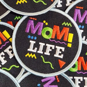 NEW, (1-pc) "mom Life" Mommy Patch, Size 3.5" Iron-on Embroidered Patch ...