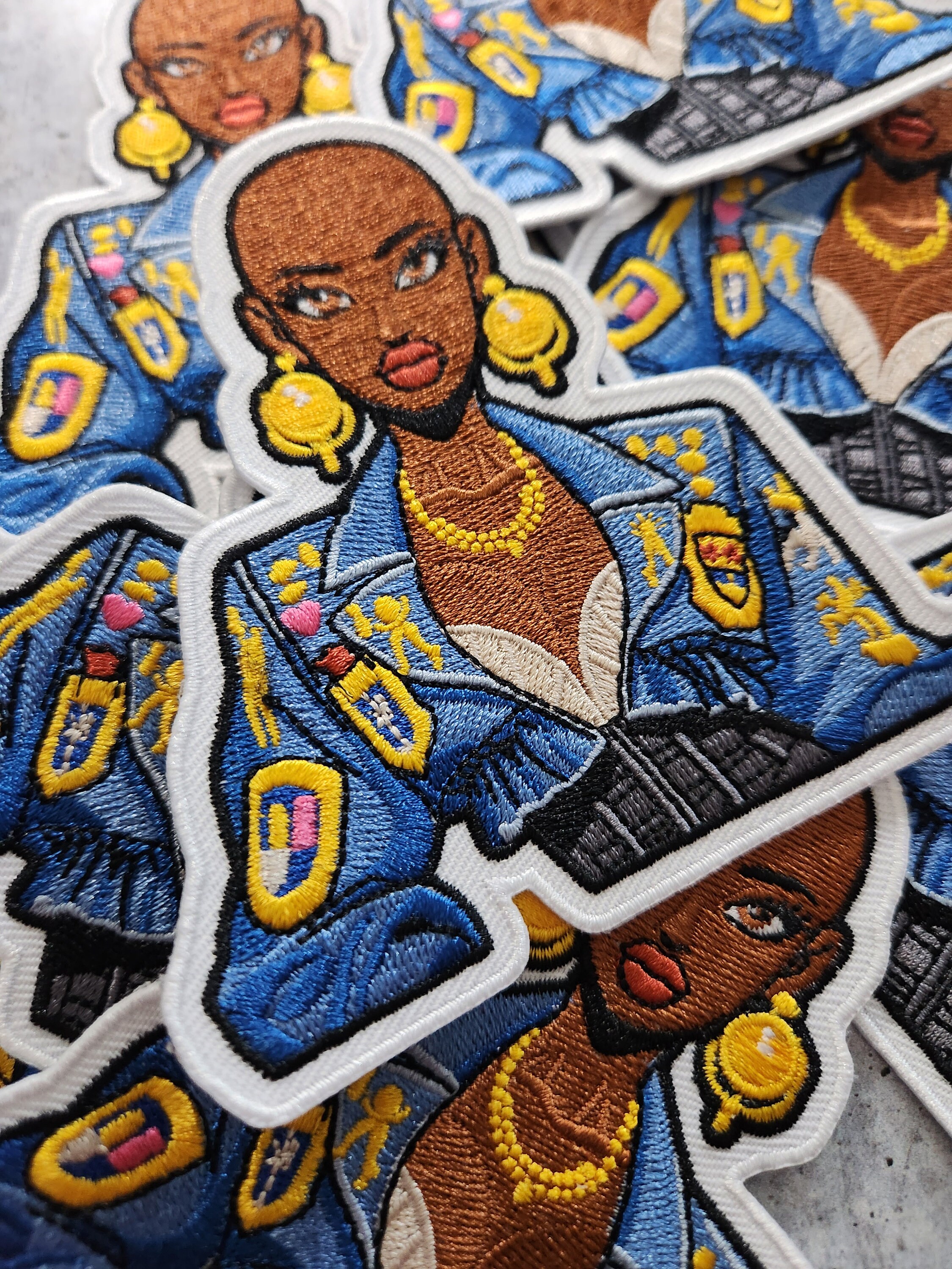 Patch Party Club, "denim Diva" Bold and Bald Fashionista, (1-pc) Iron ...