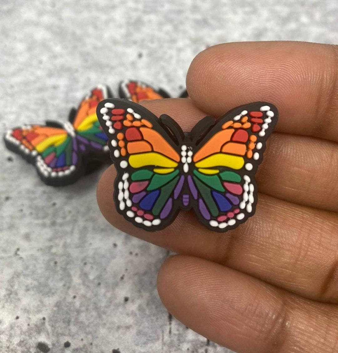 Cute, 1-pc Rainbow "butterfly" Croc Charms for Pride Month, Trendy ...