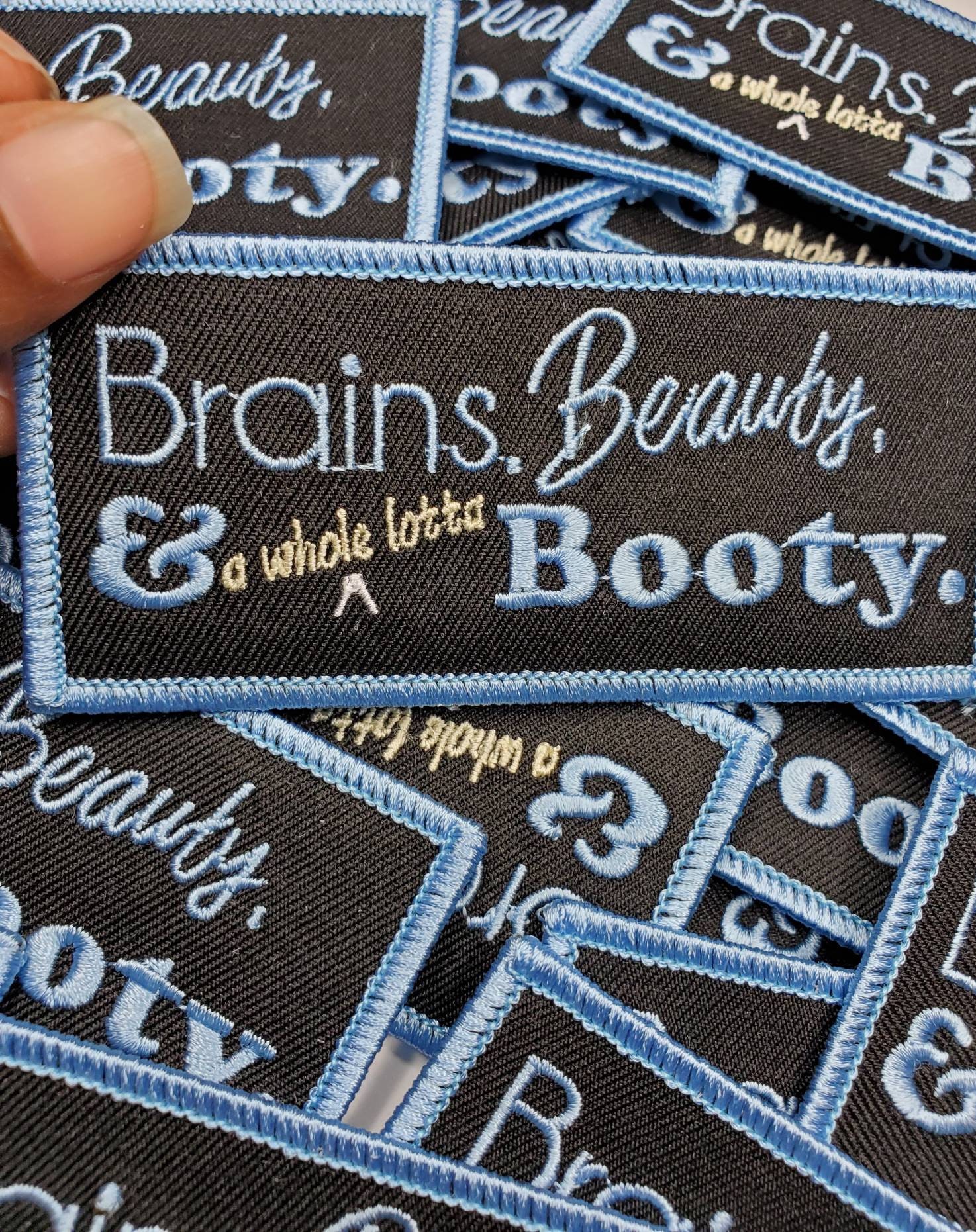 Baby Blue Iron-on Patch Size 3x2-inch Funny brains - Etsy