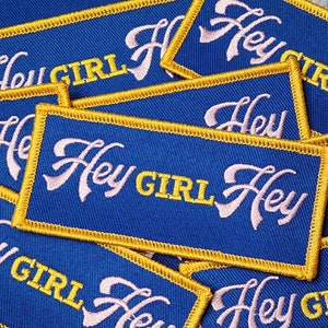 New hey Girl Hey, YELLOW Border Adorable BFF Badge,small Patch ...