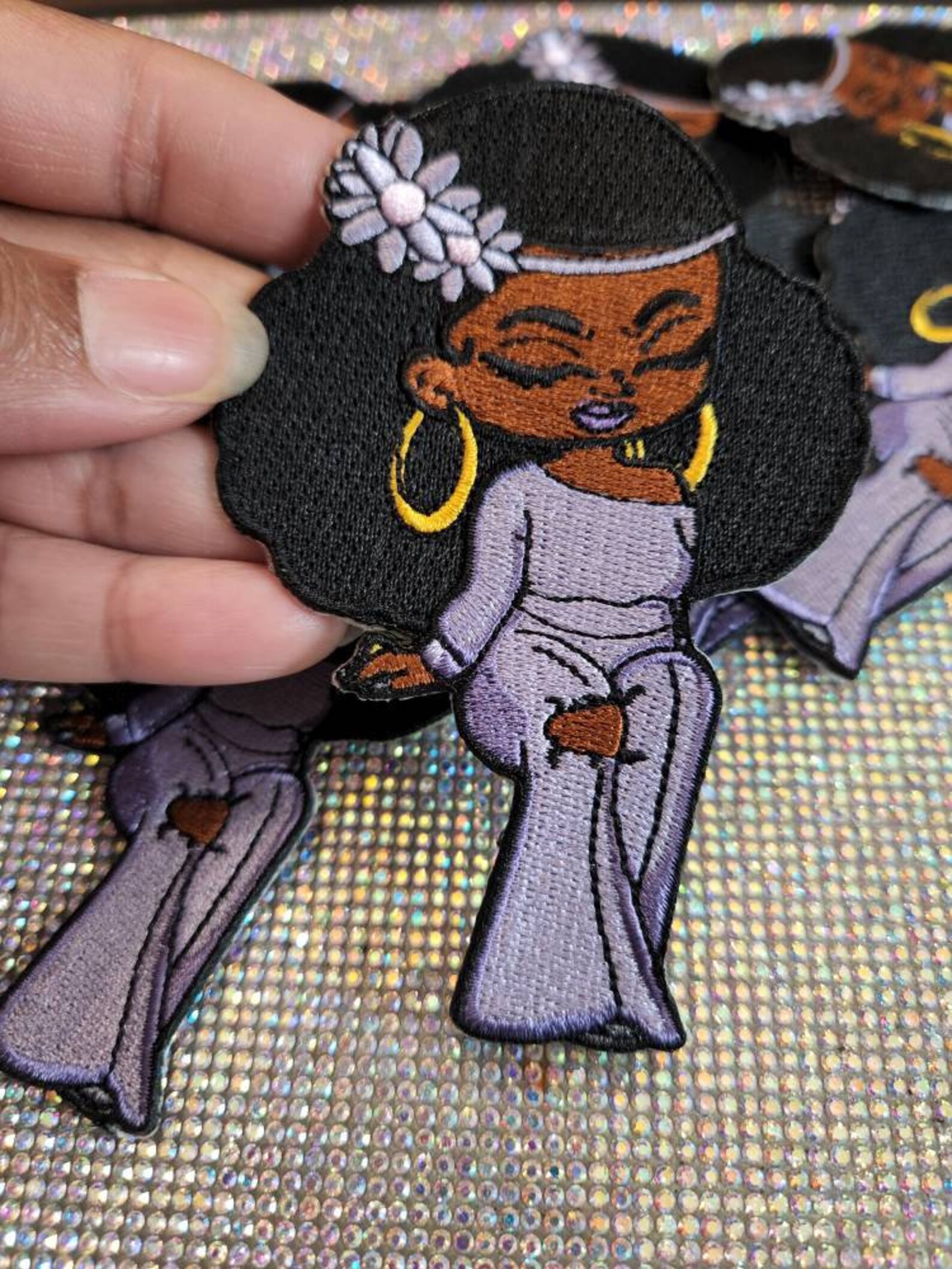 Cute Embroidered Patch 1-pc floral Cutie Purple - Etsy