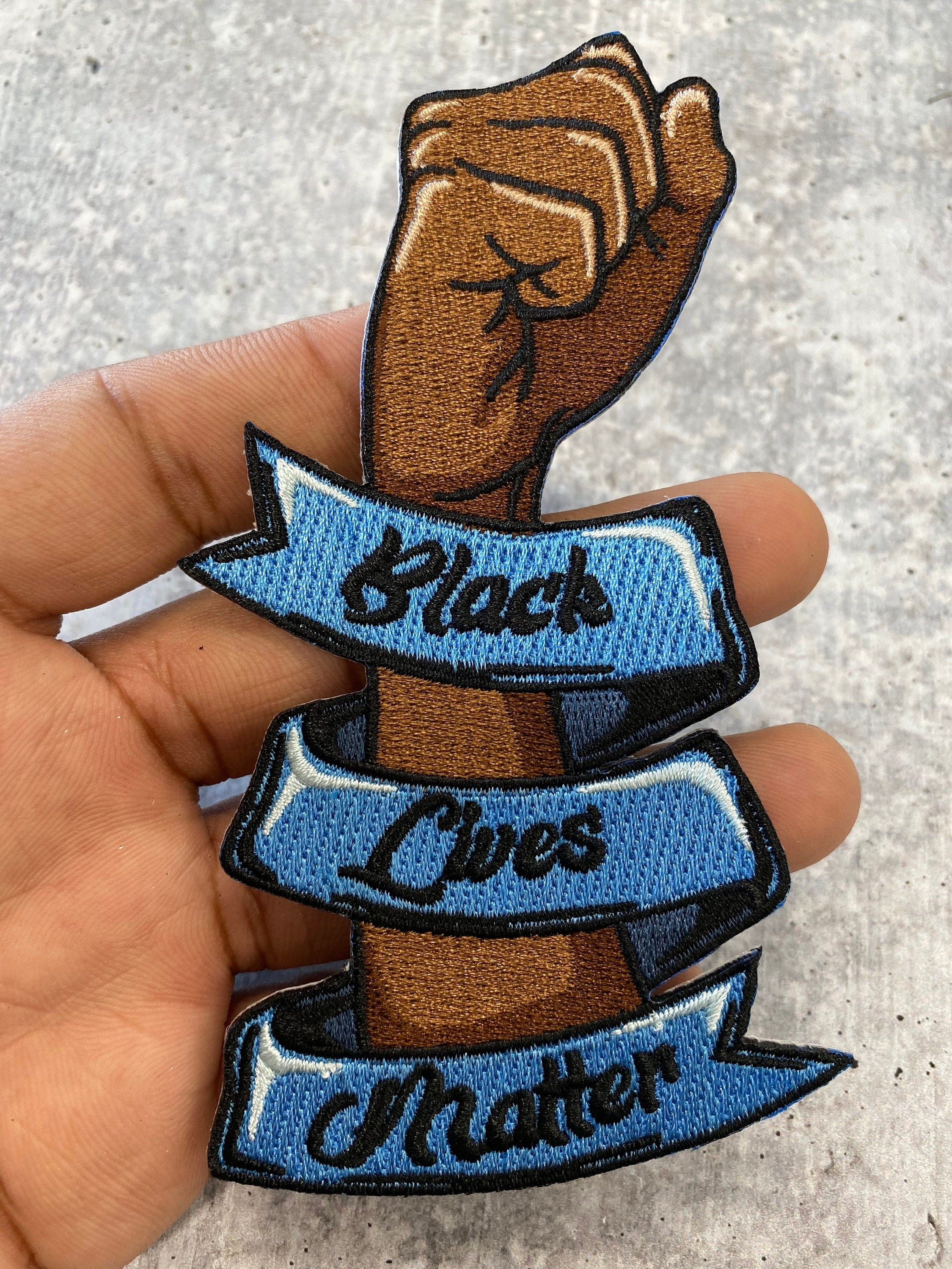 NEW, Black Lives Matter Fist (blue Ribbon), Exclusive Afrocentric Patch ...