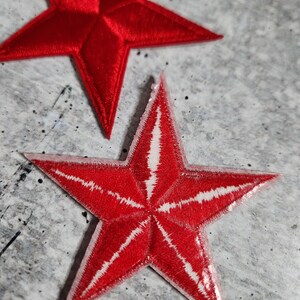 2pc/vibrant RED Stars, Applique Set, Star Patch, 3" Inch Small Stars ...