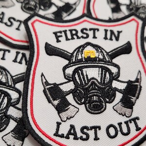 Firefighter Patch, "brave Responder" First In, Last Out Emblem, Iron-on ...