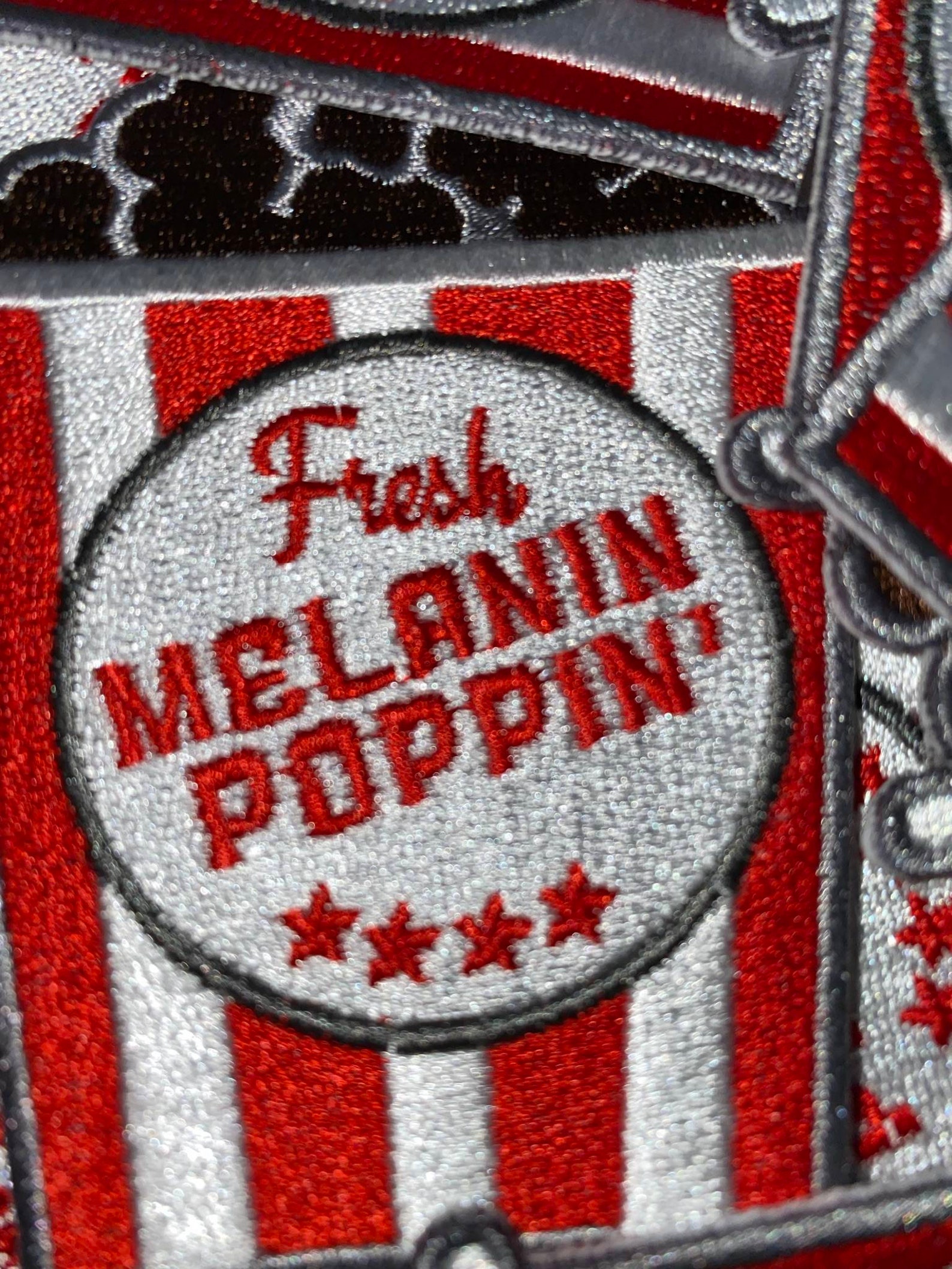 Fun, "fresh Melanin Poppin" Popcorn Patch, Iron-on Embroidered Patch ...
