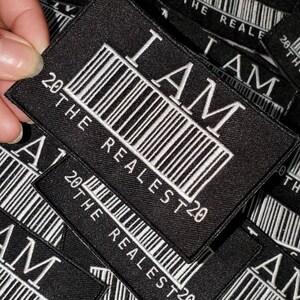 New Arrival, "i Am the Realest 20|20" Patch With Barcode, Iron-on ...