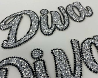 NEW Blinged Out black Queen Rhinestone Patch With - Etsy