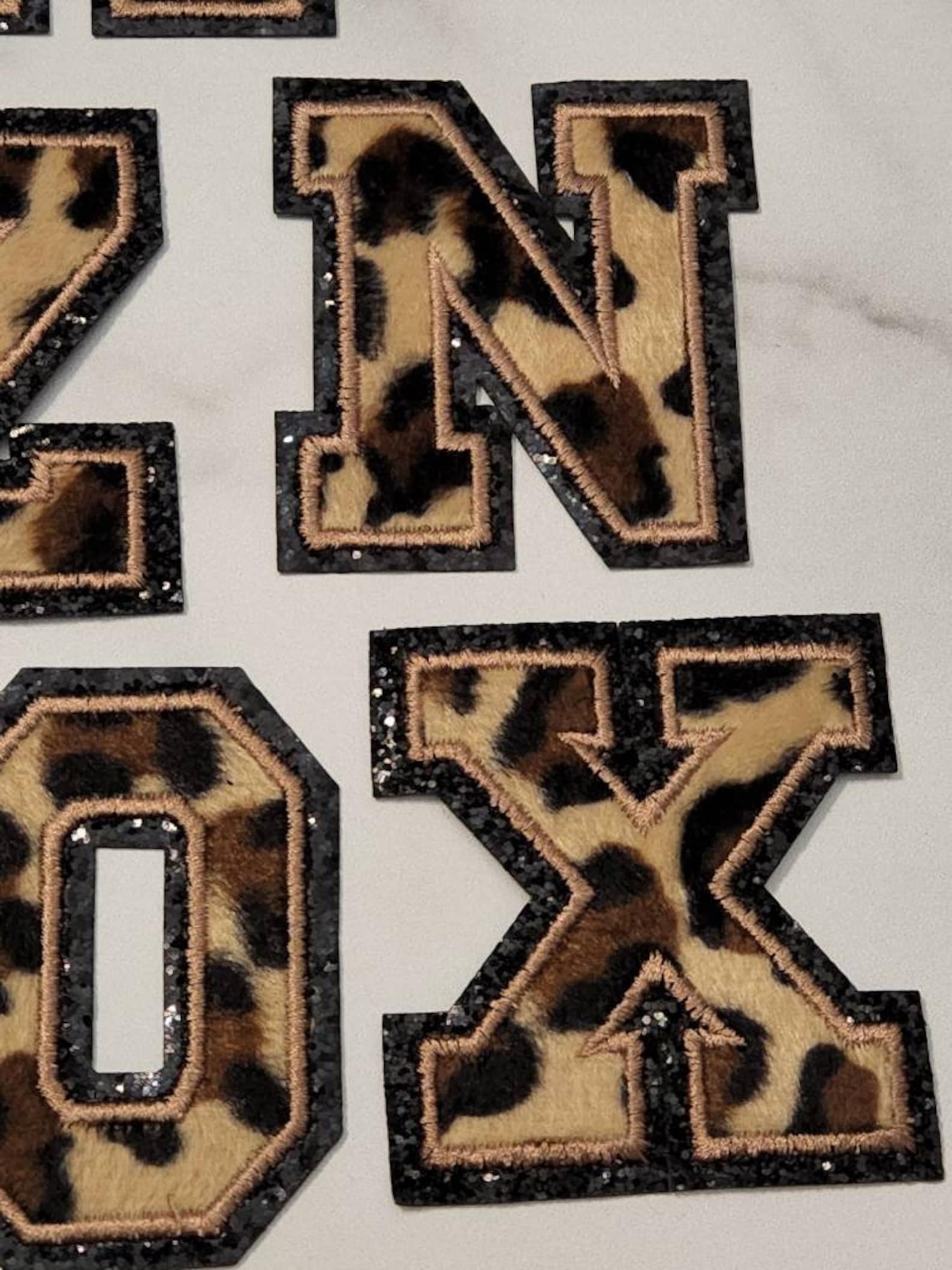 New, LEOPARD Print Letters W/black Glitter, Size 2.75" Varsity Letter ...