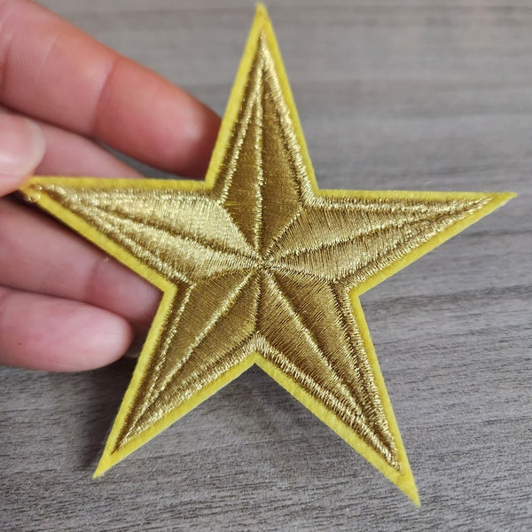 Embroidered Star Patches Gold - Etsy