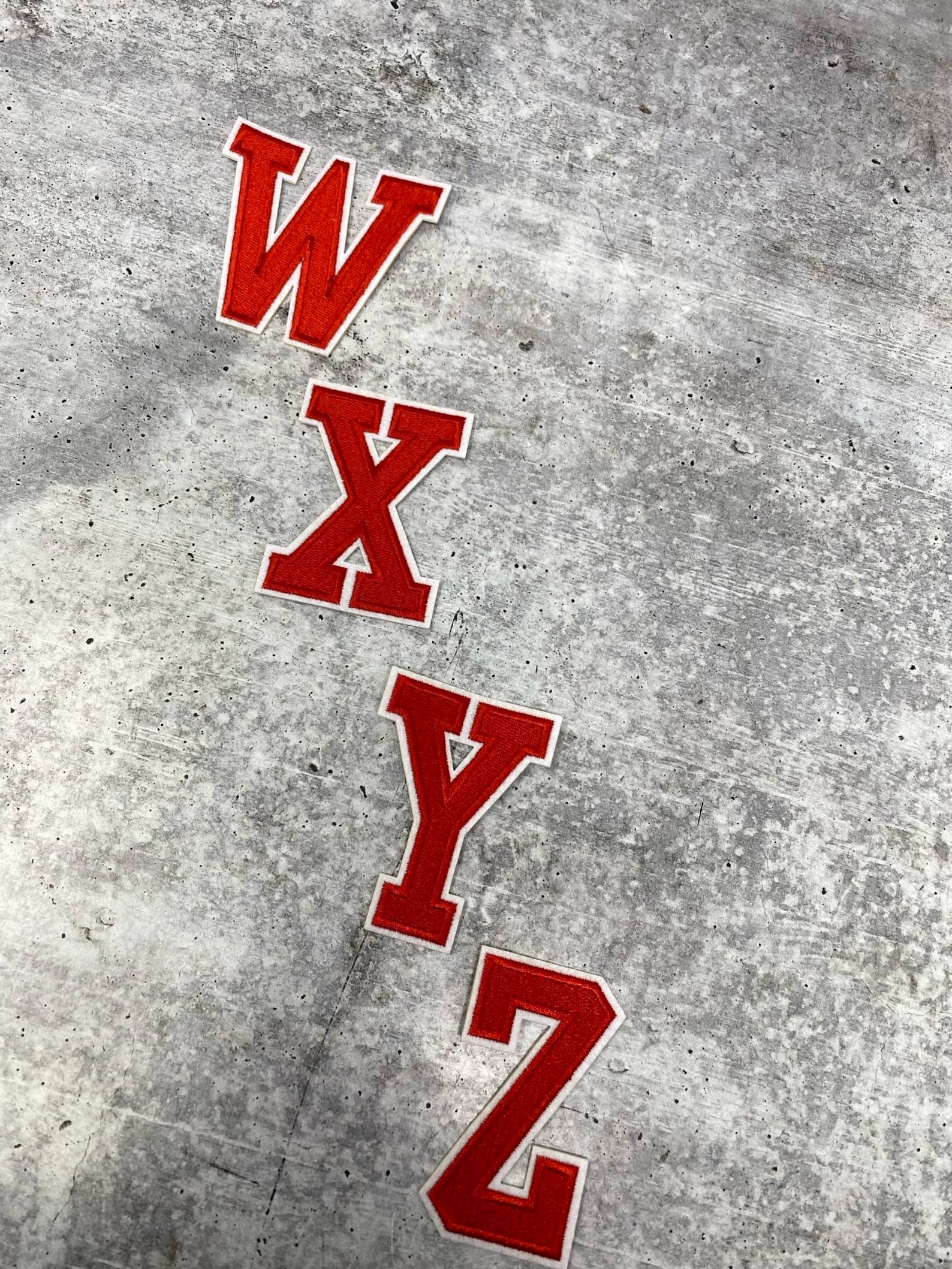 New red 3 Embroidered Letter W/ White Felt - Etsy