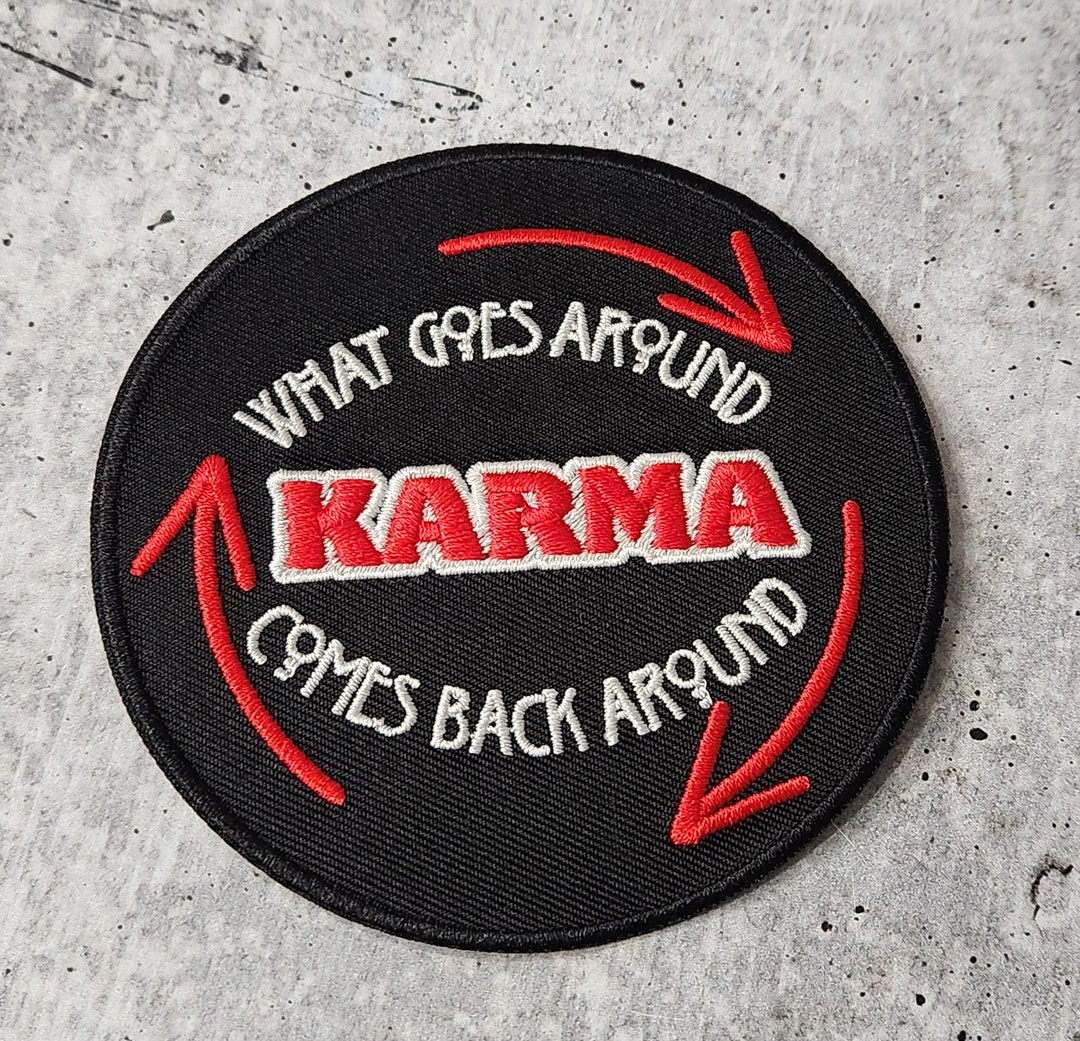 Patch Party Club, "circle of Karma" Inspirational Iron-on Embroidered ...