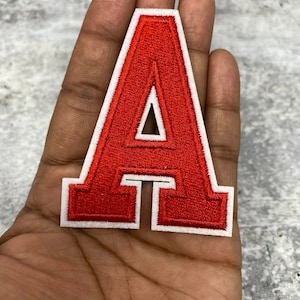 New, "red" 3" Embroidered Letter W/ White Felt, Varsity Letter Patch, 1 ...