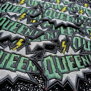 Starburst, Green Queen Glitter Patch, 4-inch, Iron or Sew on ...