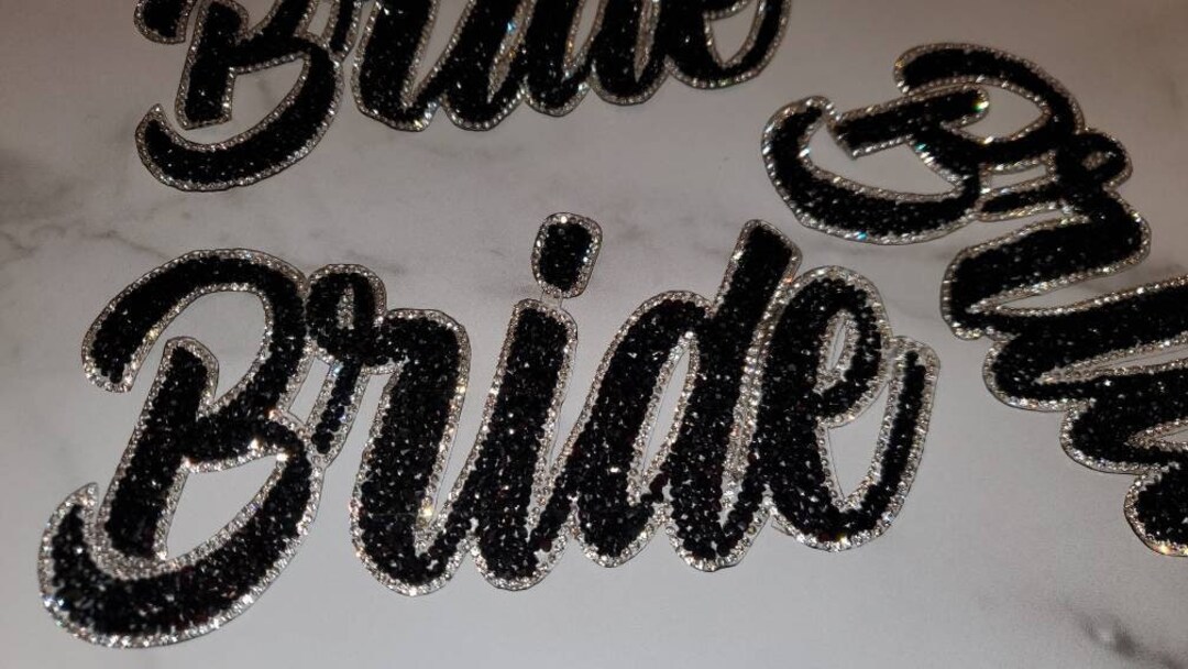 New, "bride" Rhinestone Patch, Bling Bling Patch With Adhesive, Size 7. ...