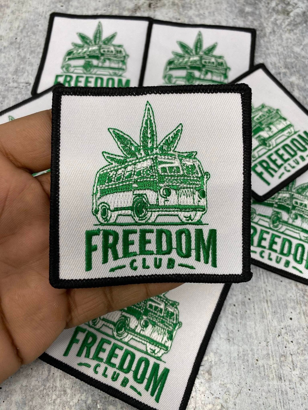 NEW, "weed Freedom Club Bus" Iron-on Embroidered Patch, Patches for ...