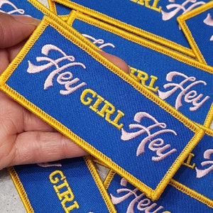 New "hey Girl Hey," (YELLOW Border) Adorable BFF Badge,small Patch ...